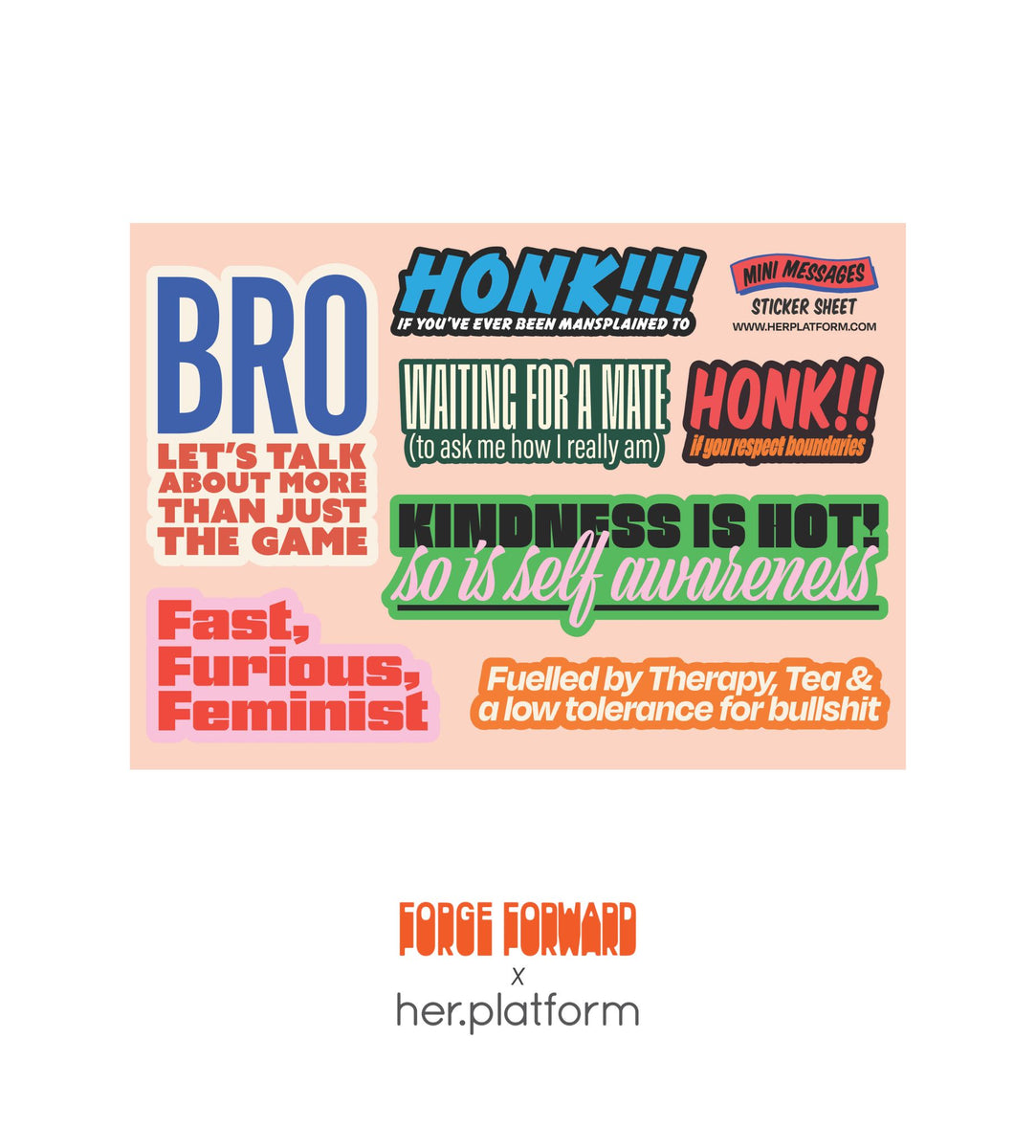 Mini Messages Sticker Sheet – Her Platform